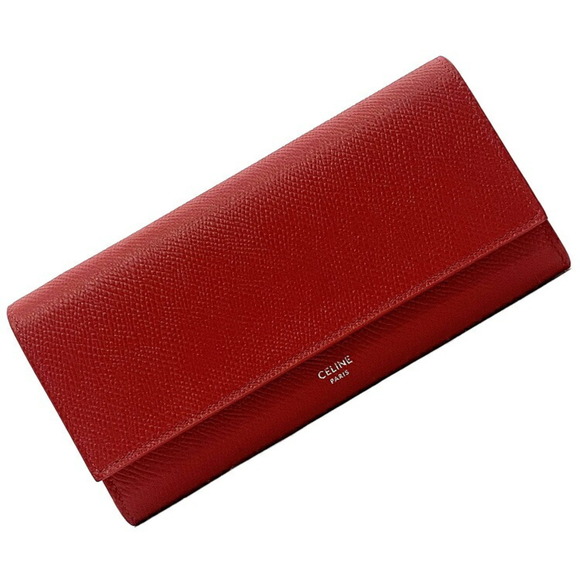Celine | Accessories | Celine Long Bifold Wallet Large Flap Red 167 ...